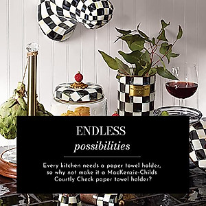 MacKenzie-Childs Courtly Check Wood Paper Towel Stand, Paper Towel Holder for Kitchen