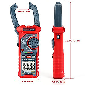 AstroAI Digital Clamp Meter Multimeter 4000 Counts Auto-ranging Amp Tester Measuring AC/DC Voltage & Current, Resistance, Capacitance, Frequency, Continuity, Live Wire Test, NCV Detection