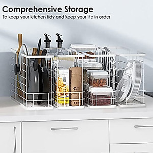 Dalanpa Multifunctional Kitchen Pot Lid Holder, Kitchen Cutlery Basket, Pot Lid Storage Organizer for Pot Lids, Pots, Cutting Boards, Tableware