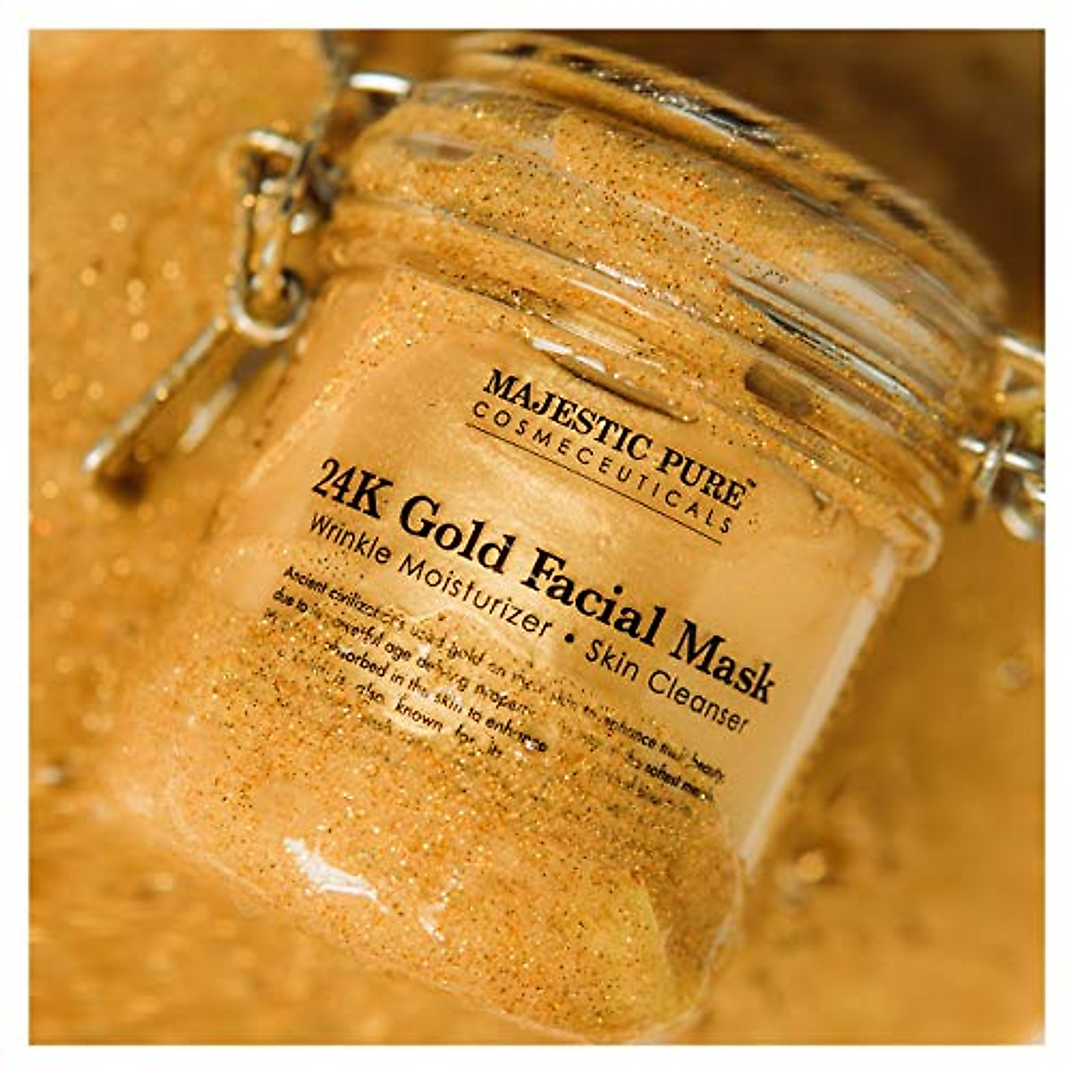 MAJESTIC PURE Gold Facial Mask, Help Reduces the Appearances of Fine Lines and Wrinkles, Ancient Gold Face Mask Formula - 8.8 Oz