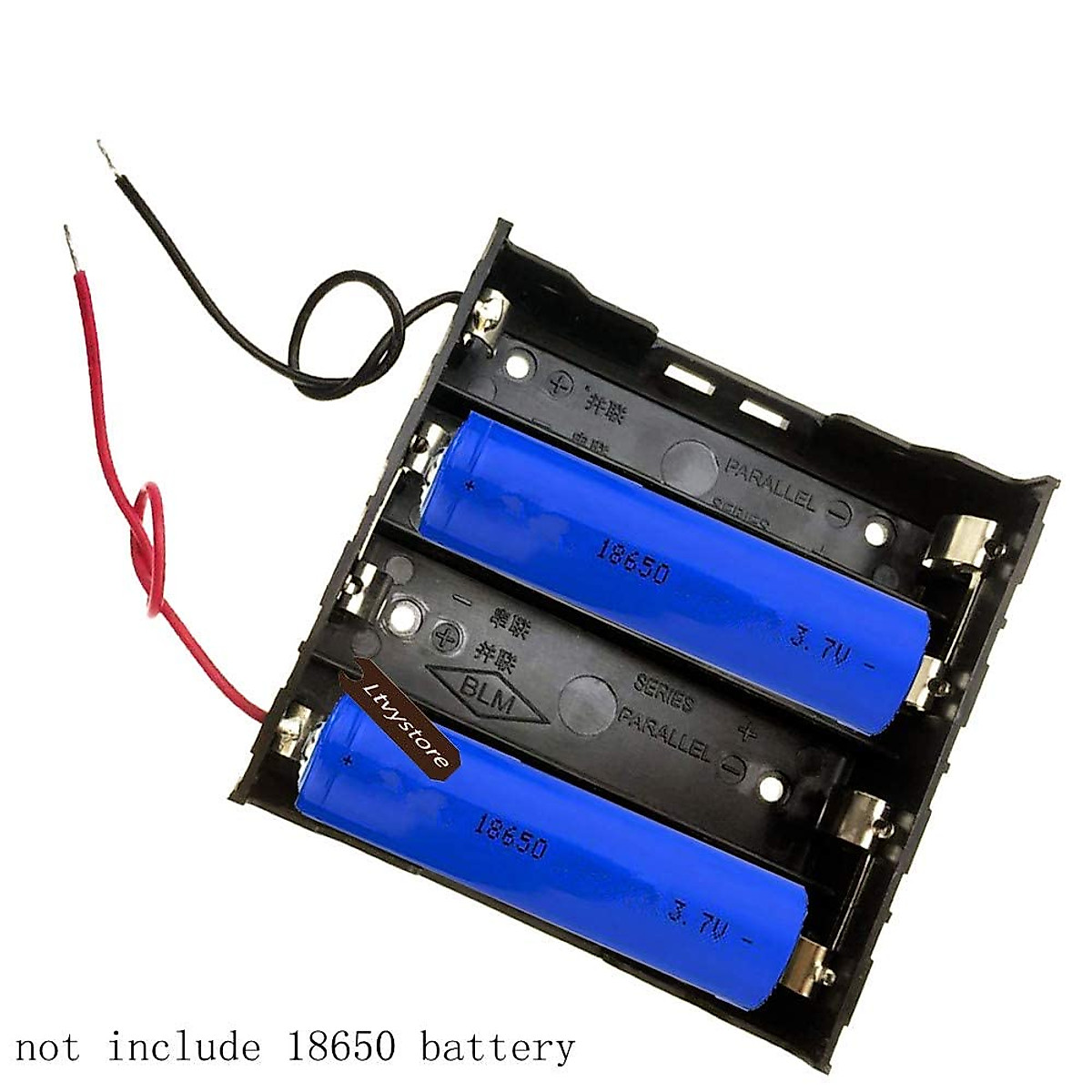 18650 Battery Case Holder, 3 Pcs 4 Slots x 3.7V 14.8Volt DIY Battery Storage Box, in Series Black Plastic Batteries Case for 4 x 18650 Ltvystore