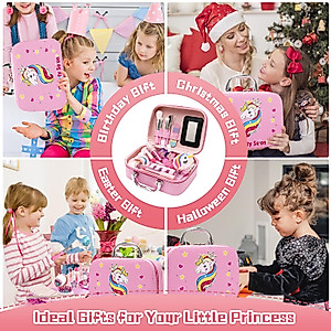 Toys for Girls-Kids Makeup Kit for Girl,29PCS Real Washable Kids Toys for Girls Age 2 3 4 5 6 7 8 9 10 11 Year Old,Princess Christmas Birthday Ideas Unicorns Gifts for Girls with Dress Up Jewelry Set