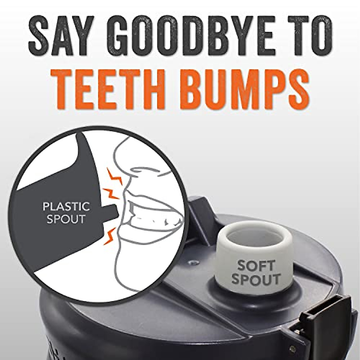 HIGH SIERRA, [BPA FREE] 64 OZ Insulated Water Jug, [Silicone Spout – NO MORE TEETH BUMPS] Built-in Fence Anchor, Keeps Iced Water Cold for Hours, EXTRA LARGE Sports Bottle, Black