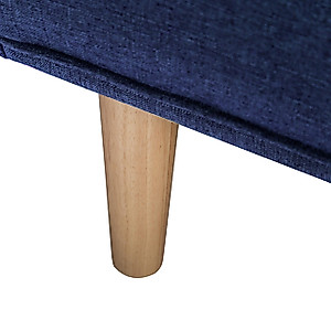 LCH Modern Tuft Futon Couch Convertible Loveseat Reclining Twin Size with Arms and 2 Pillows for Living Room, Navy Blue, Sleeper Sofa Bed 2