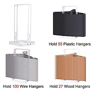 Hanger Storage Organizer, 110 Wire Clothes Hanger Holder, Hanger Stacker Rack for Laundry Closet, Hanger Caddy Stand for Adult or Child Clothes Hangers White