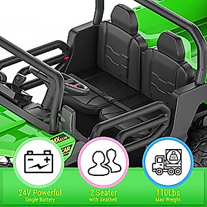 Hetoy Ride On Dump Truck for Kids Ride On Car with Remote Control Electric UTV Vehicles with Electric Dump Bed, 4WD Power Ride-on 6 Wheels Ride On Toys for Boys Girls
