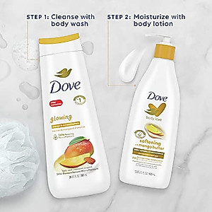 Dove Body Love Softening Body Lotion with Mango & Almond Pack of 3 For Touchably Soft Skin Butters Lotion for Dry Skin with Restoring Ceramide Serum 13.5 oz