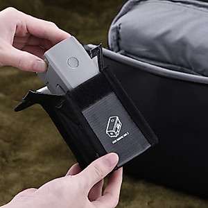 HeiyRC Battery Safe Bag for DJI Air 2S/Mavic Air 2 Lipo Batteries Storage Carrying Case Fireproof Explosion-proof Pouch and Dust-proof Plugs
