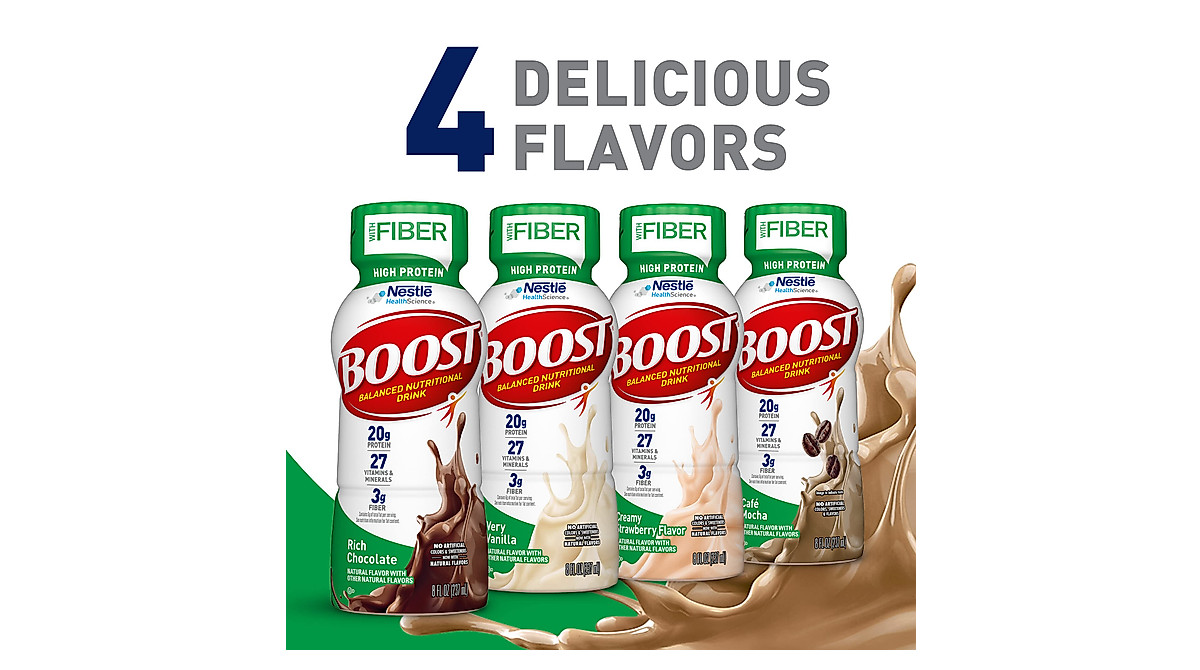 BOOST High Protein & Fiber Drink - Cafe Mocha 24 Pack
