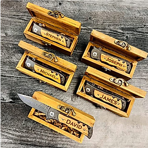 Engraved Mens Folding Knife with Box, Pocket Knife, Fathers Day, Christmas, Guy Gift, Husband, Gift For Dad