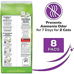 Tidy Cats Breeze Multi-Cat Strength Cat Pads Refill Pack (2) 8 Count Pouches with Aurora Pet Catnip Toy (Assorted)