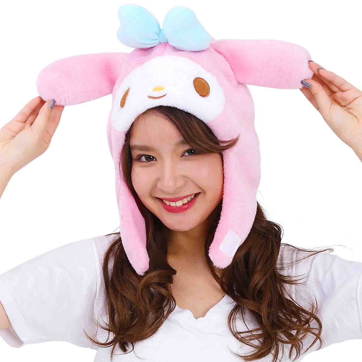 SAZAC Kigurumi Hat - My Melody - Cozy Costume Beanie Cap - Adult Size