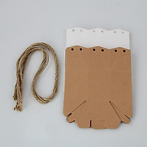 luzen 12Pcs Kraft Paper Gift Wrap Boxes Hexagon Favor Boxes Package Decorative Box Candy Boxes with Twine for Birthday Wedding Party Gift Packaging Candy Cookie Craft Chocolate Candle and Other Small Item, Brown