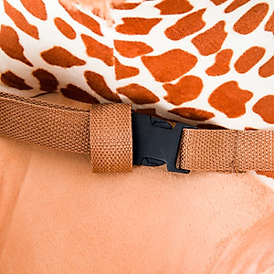 Qaba Kids Plush Ride-On Rocking Horse Toy Giraffe Style with Song for 18-36 Months, Brown