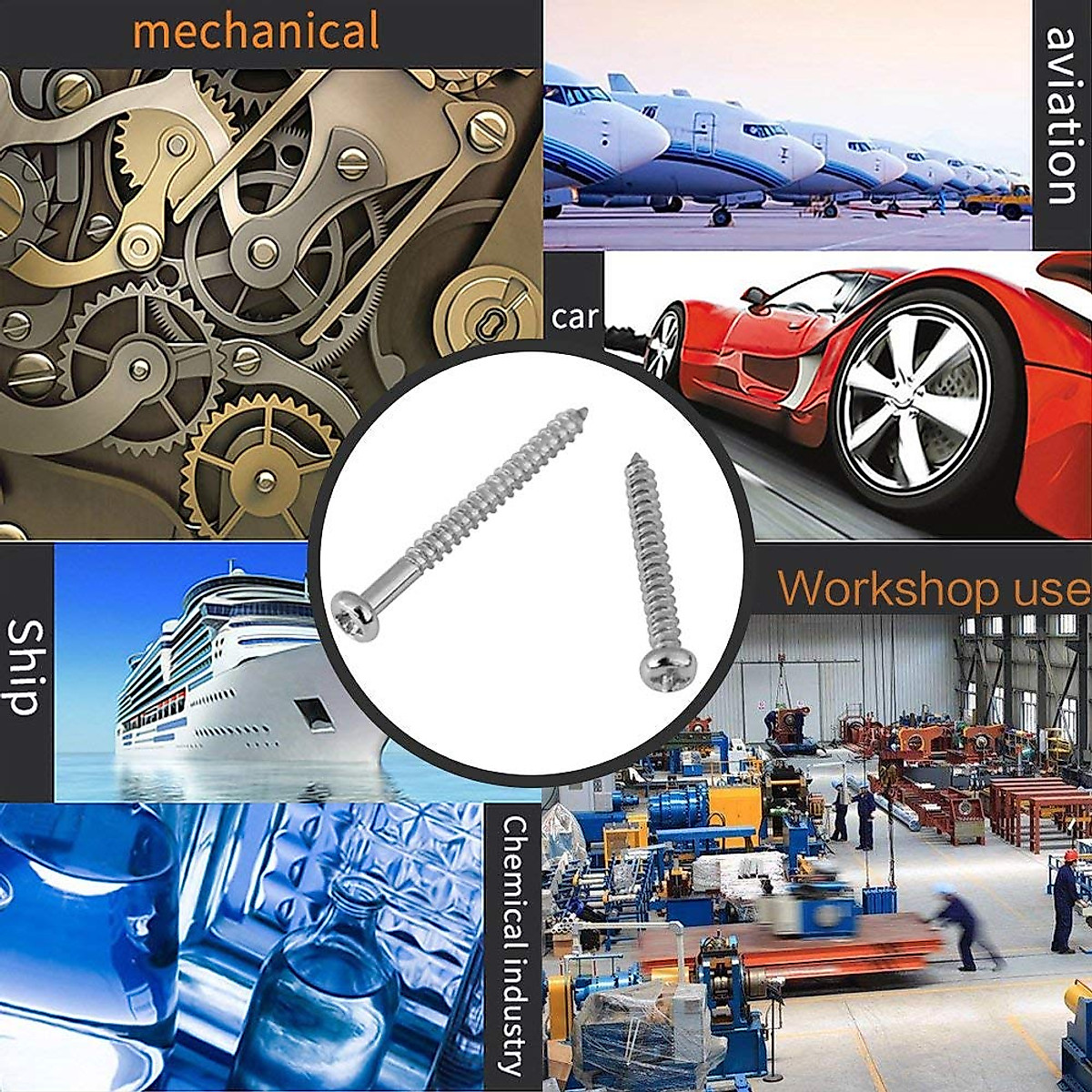 800pcs M2 Cross Drive Pan Head Self-Tapping Screws Woodworking Fastener with Box