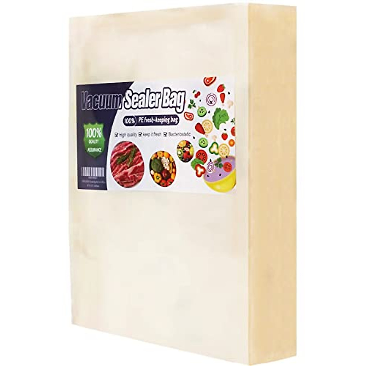 DMPACKDM K-Coating Vacuum Sealer Bags 8 x 10 inch 100 pack BPA Free Pre-Cut Heavy Duty Bag Fit for All Vac Machines Food Saver,Seal a Meal, Weston,Commercial Grade Precut Meal Prep Sous Vide Bags