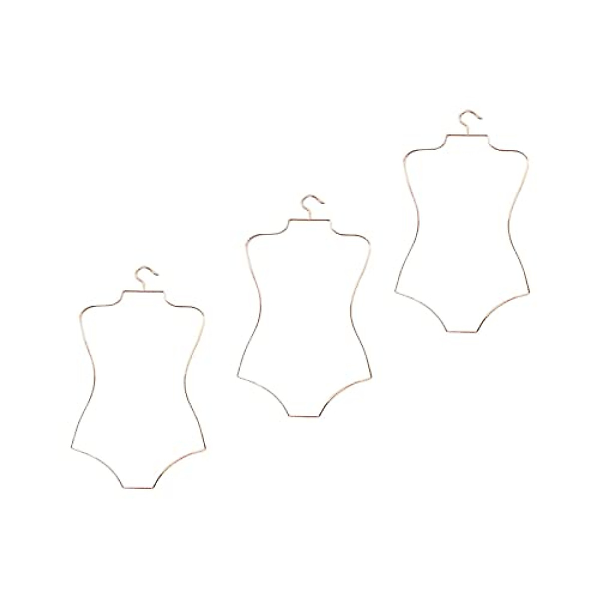 Leefasy 3pcs Body Shape Swimsuit Hanger, Girls Unisex Dress Holder Coat Rack, Clothing Hanger Bathing Suit Hanger for Cloakroom Closet Laundry Bedroom