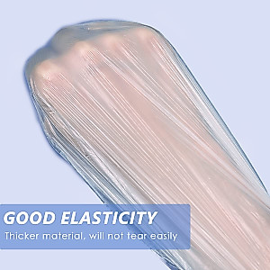 Aquior Shower Cap Disposable, 50 PCS Bath Caps Larger Thick Clear Waterproof Plastic Elastic Hair Bath Caps for Women, Hotel Travel Essentials Accessories Deep Conditioning Hair Care Cleaning Supplies