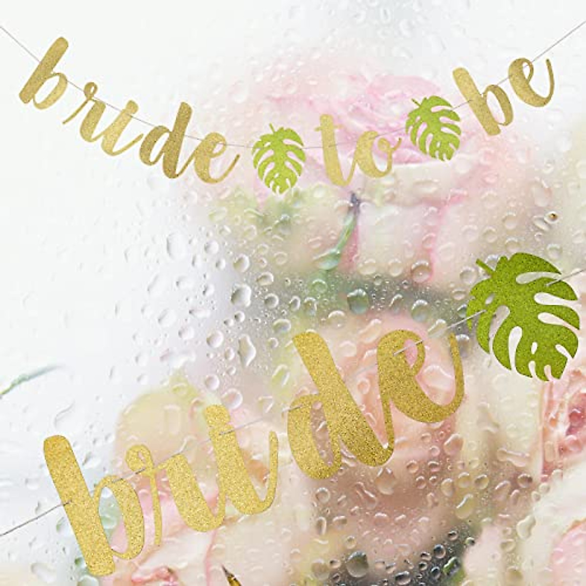 Tropical Bride to Be Banner - Bridal Shower Decorations, Beach Bachelorette Banner, Luau Bridal Shower Decor, Gold Glitter Bridal Shower Banner, Engagement Party Decorations