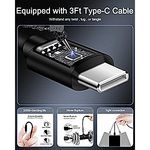 48W USB C Car Charger Fast Charging, 2Port Cigarette Lighter Adapter with 3FT Type C Phone Charger Cable for Samsung Galaxy S23 S22 S21 S20 A03s A13 Z Flip 4, Pixel 7 Pro 6a, iPhone 14 Plus, Moto