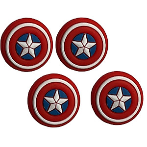Esports Discounts Controller Thumb Grip Silicone Caps Compatible for Playstation PS5 PS4 PS4 Pro Slim PS3 Xbox One 360 Series S X Switch Pro - Captain America - Two Controller Pack