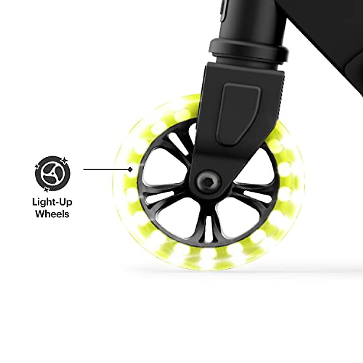 Jetson Scooters - Juno Kick Scooter (Electric Yellow) - Collapsible Portable Kids Push Scooter - Lightweight Folding Design with High Visibility RGB Light Up LEDs on Stem and Wheels