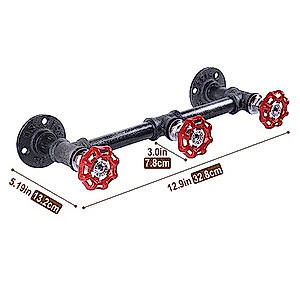 MENZOM Coat Rack Wall Mounted - 3 Hooks,Industrial Pipe Decor Single Coat Hook,Hooks for Hanging Heavy Duty,for Coat Hat Towel Purse Robes Mudroom Bathroom Entryway