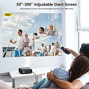 WiFi Bluetooth Projector, Rayfoto 9500L HD Native 1080P Projector, 4K Support Outdoor Movie Projector, Home Projector Compatible with TV Stick, PC, DVD, Laptop / Extra Bag Included, RD-881