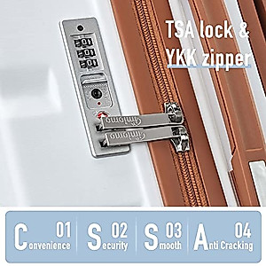 Joyway Luggage Suitcase with Spinner Wheels, Hardside Checked Luggage with TSA Lock, 24 Inch Medium Travel Suitcase (WIHITE,4PCS)