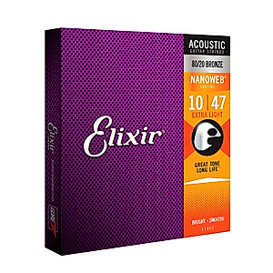 Elixir Nanoweb Extra Light Acoustic Guitar Strings 2-Pack