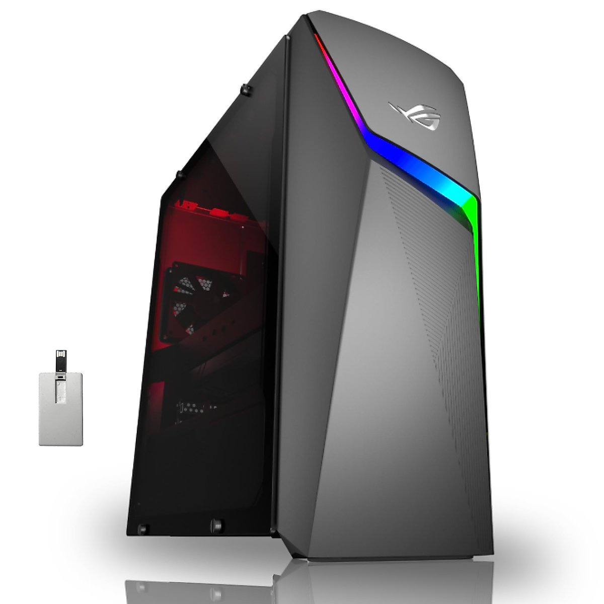 ASUS ROG Gaming Desktop, Intel Core i5-11400F Processor, 16GB DDR4 RAM, 512GB PCIe SSD, NVIDIA GeForce GTX 1660TI 6GB DDR6, WiFi 6, Win 11, Grey, 32GB Hotface USB Card
