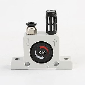 K10 Industrial Pneumatic Turbine Ball Vibrator, K 1/4'' K10 Thread Pneumatic Vibrator Power Concrete Vibrator Ball Type Aluminum Alloy Air Turbine Oscillator with Silencer