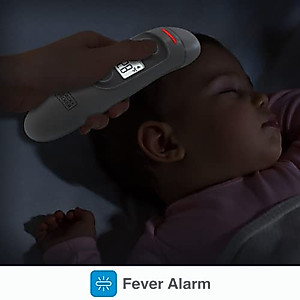 BLACK+DECKER 3-in-1 Infrared Thermometer for Kids and Adults with Fever Alarm, Forehead/Ear/Object Modes, Mute Function for Sleeping Babies, Fast Response Time and Auto Shutdown (BDXTMB100), White
