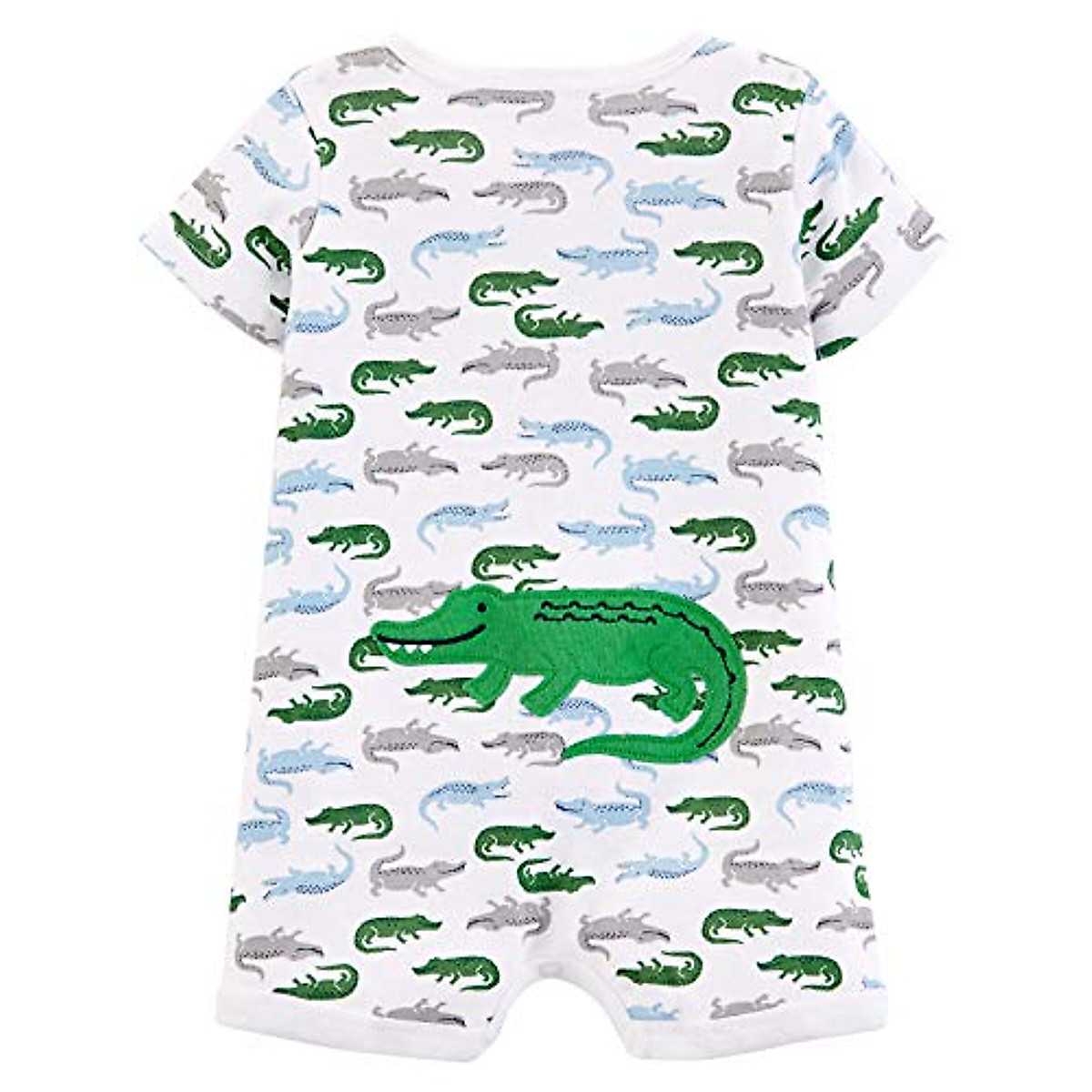 Simple Joys by Carter's Baby Boys 3-Pack Snap-up Rompers, Navy Stripe/Red Construction/White Alligator, 6-9 Months