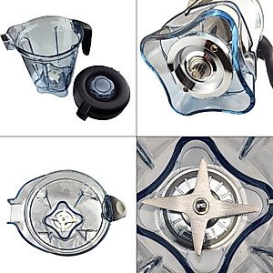 64-Ounce Blender Container, Transparent Food Blender Container with Blade Lid Blender Replacement Parts Fit for Vitamix 5300 Container Blender Pitcher Compatible for G-Series Blender 2L