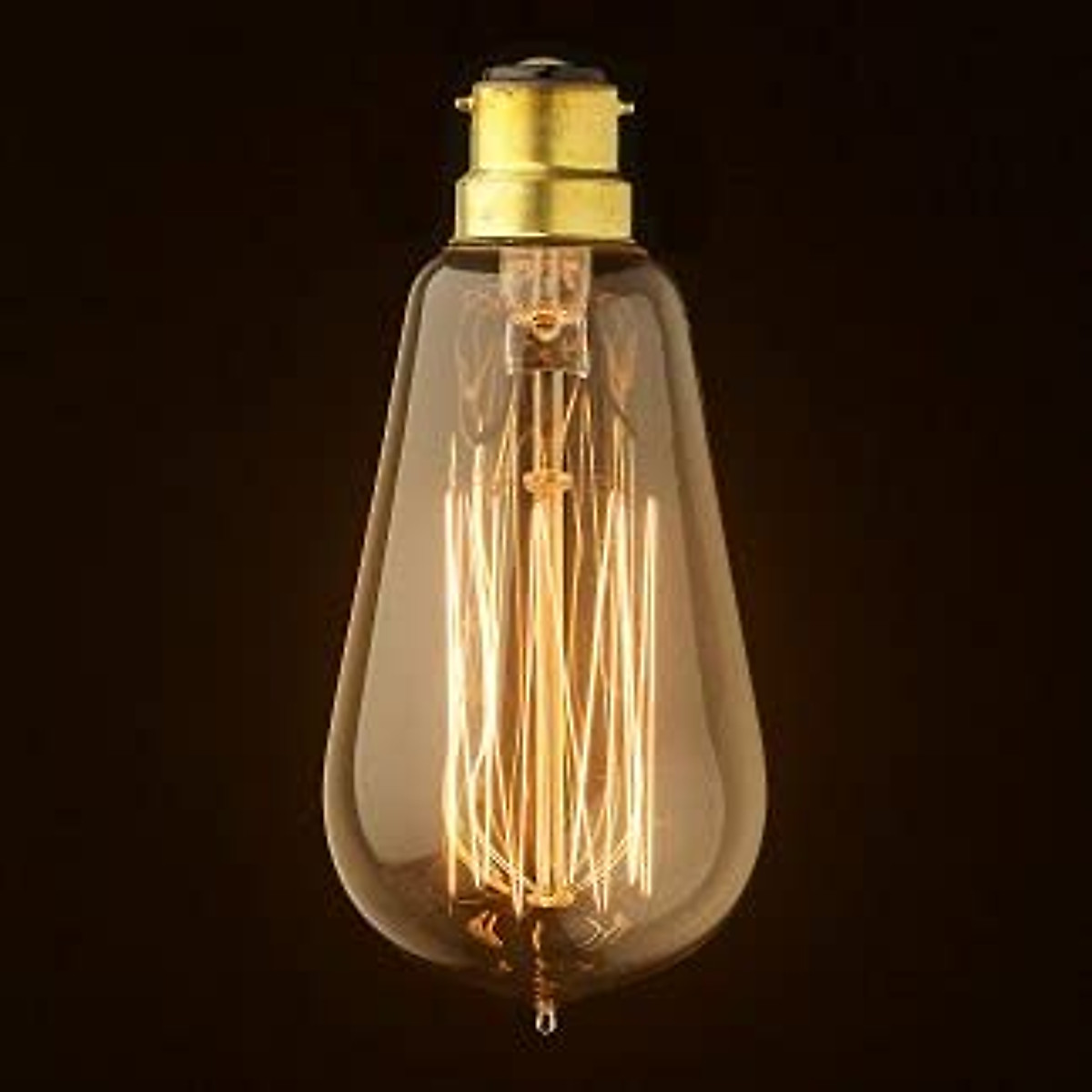 Moonrock & Co. Vintage Edison Light Bulbs - 60W Old Fashion Squirrel Cage Filament - 120 Volts - 230 Lumens - ST58 Teardrop - Dimmable Antique Amber Lighting - Warranty Included