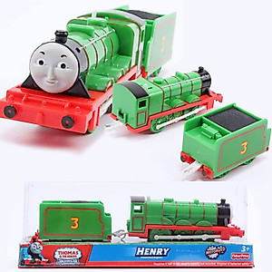Flmenunu Motorized Train Engine Battery-Powered Toy Set, Toddlers Train Toys for Age 3 4 5 6 7 8 Kids Boys Girls (E Henry)