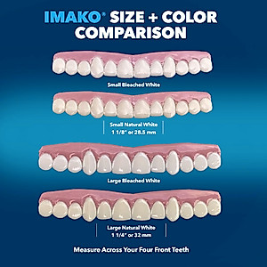 Imako Premium Cosmetic Uppers - 2 Pack - Small, Bleached White - DIY Smile Makeover - Made in USA