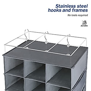 coastal rose Hanging Shoe Organizer for Closet, 24 Sections Shoe Holder Hanger Rack, Space-saving Shoe Organizers and Storage, Grey