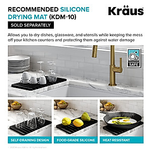 KRAUS Forteza 32-inch Undermount Single Bowl Granite Kitchen Sink in Grey, KGU-55GREY