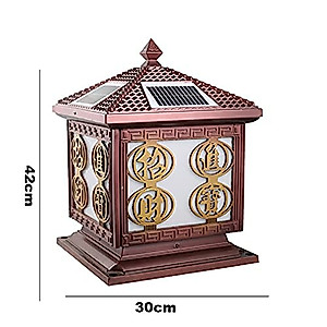 HSCW Brushed Aluminum, Acrylic Solar Outdoor Light Waterproof Decoration Wall Doorpost for Home Garden Post Column Headlight Solar Charging White