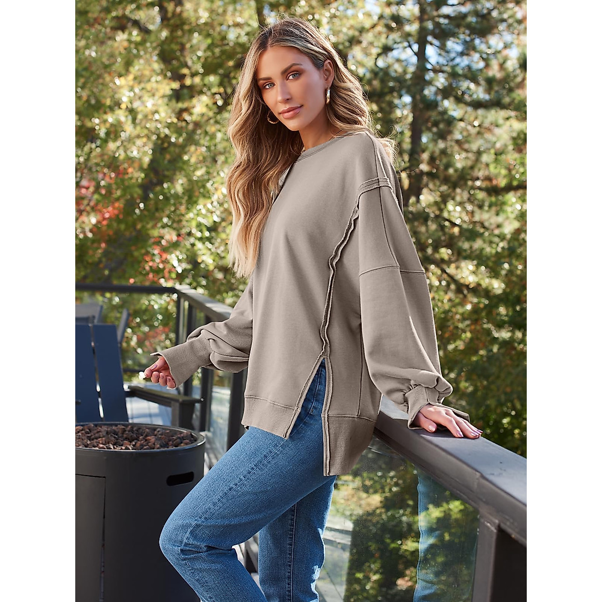 Trendy Queen Womens Oversized Sweaters Sweatshirts Crewneck Hoodies Winter Fashion Clothes Y2k Teen Girls Cute Preppy Fleece Outfits 2024