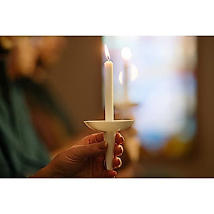 Concordia Supply 4.25" Candlelight Service Candles with Plastic Candle Holders (Set of 100) - Convenient for Memorial Candles, Congregational Candles, Christmas Eve Candles, Shabbat Candles