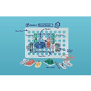 Snap Circuits Jr. SC-100 Electronics Exploration Kit, Over 100 Projects, Full Color Project Manual, 28 Parts, STEM Educational Toy for Kids 8 +