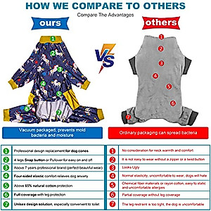 LovinPet Large Dog Costumes - Post Surgery Shirt, Unicorn Rocket Print, Full Coverage Dog Pjs, Lightweight Big Dogs Pullover Shirt, Large Breed Dog Pjs,Grey XL