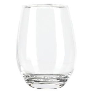 Martha Stewart Farrow 18 OZ Large Stemless Multipurpose Wine Glasses Set For Red or White Wine, Set of 4