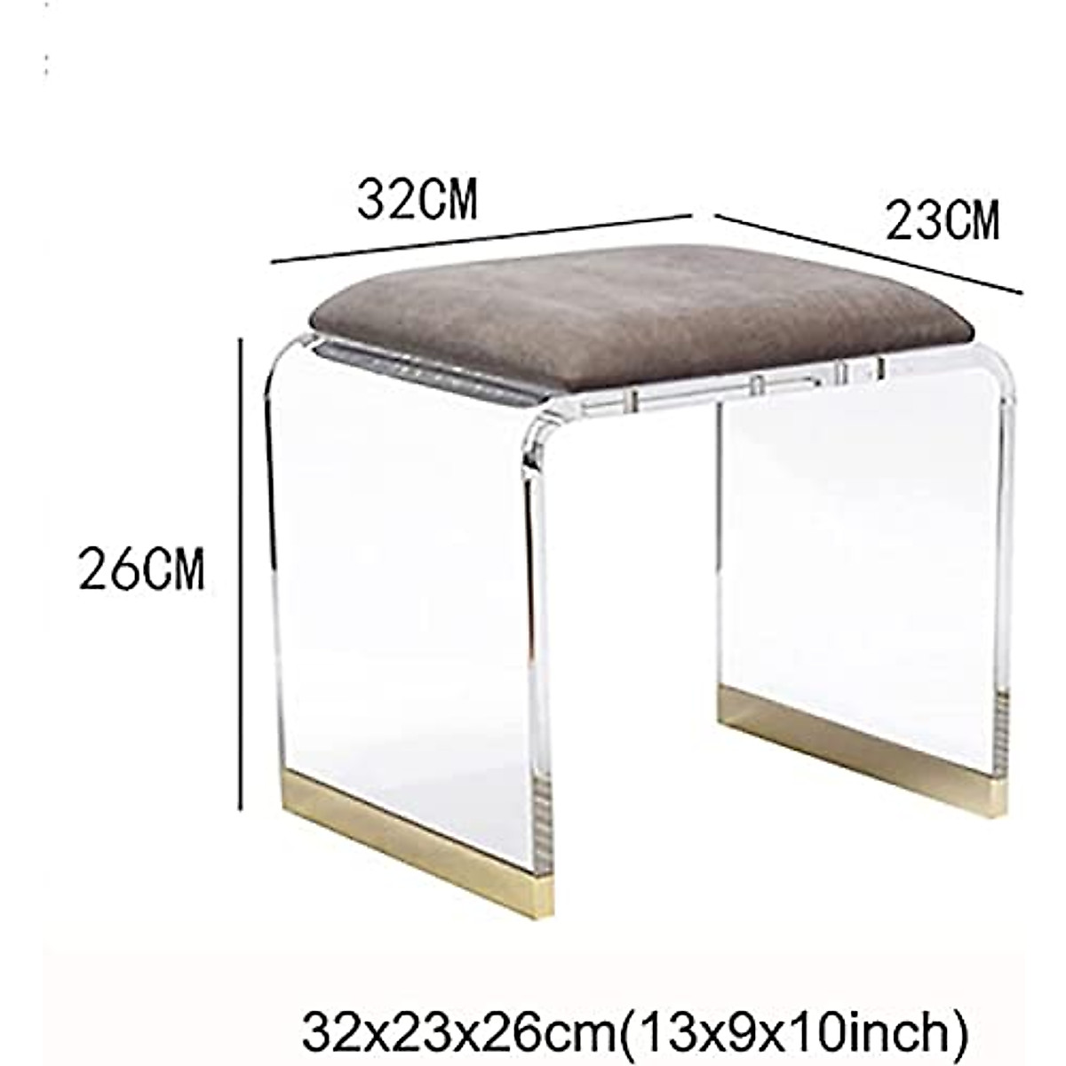SoOSSN Clear Acrylic Stool with Padded Seat,Soft Resting Foot Stool Sofa Stool for Living Room,Modern Transparent Kitchen Stool for Kids and Aldults
