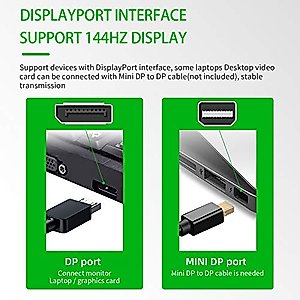 DisplayPort Splitter 8K DisplayPort Switch, BolAAzuL Bi-Directional Display Port Switcher Box 2 in 1 Out/DP 1.4 Splitter 1 in 2 Out for Dual Monitors - 8K@60Hz 4K@120Hz 2K@144Hz - for PC Computer