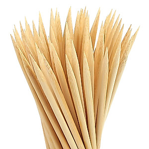 HANSGO Wooden Candy Apple Skewer Sticks, 5mm 7inch Birch Bamboo BBQ Caramel Apple Sticks Cotton Candy Stick Rock Candy Stick Skewer Semi Pointed Lollipop Sticks Barbecue Corn Dog