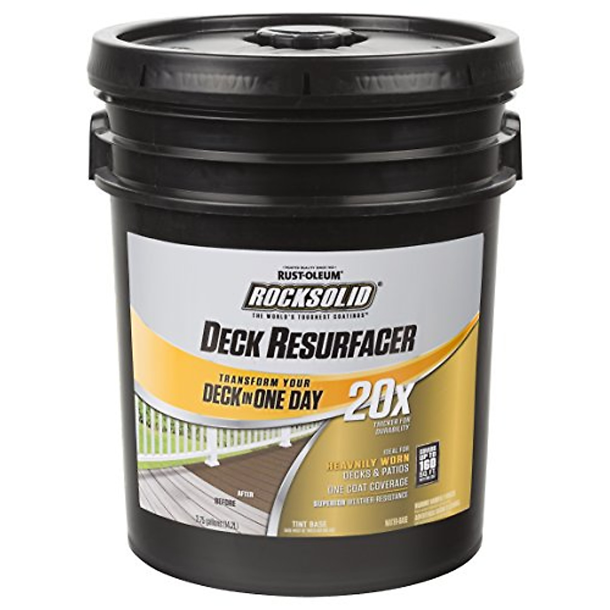 Rust-Oleum 319597 RockSolid 20X Deck Resurfacer, 4 Gallon, Russet